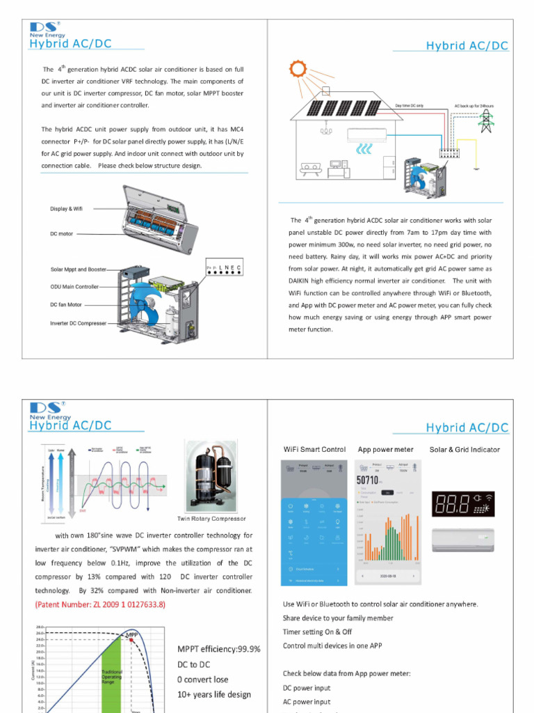 DS Solar Air Conditioner Datasheet | PDF