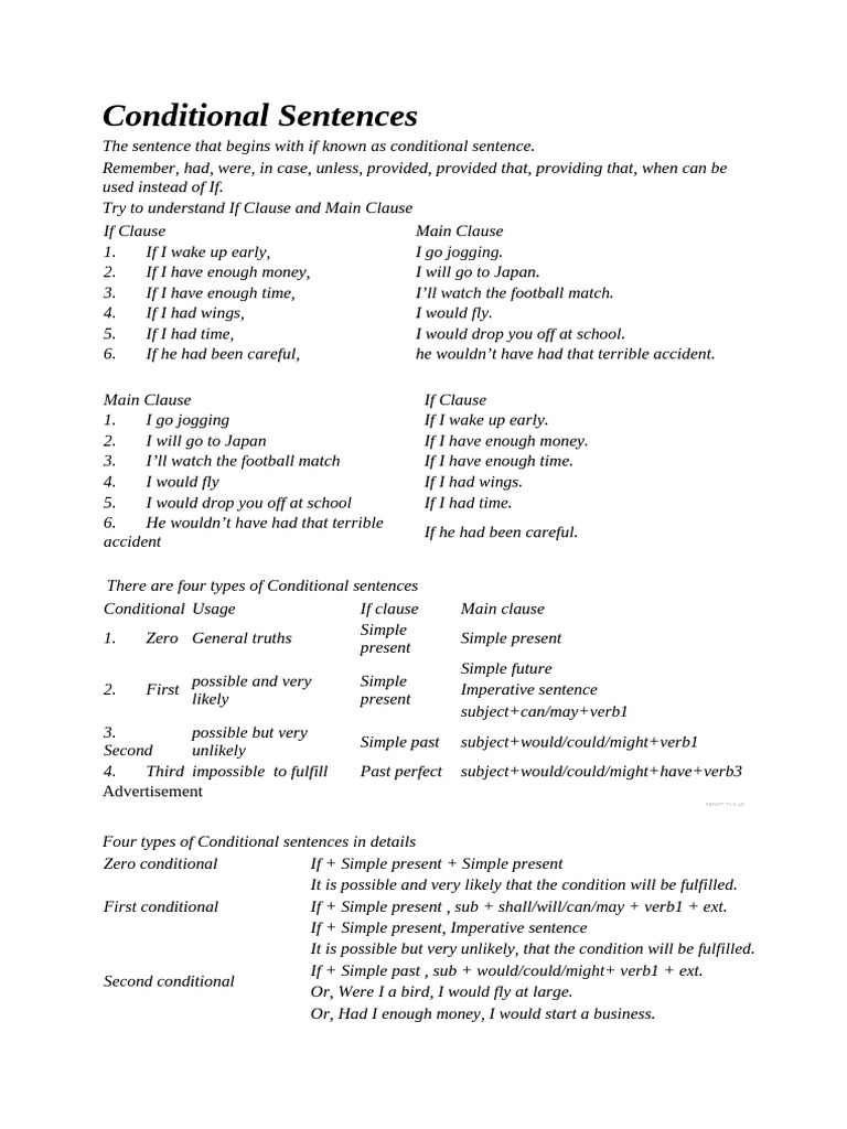 Conditional Sentences | PDF