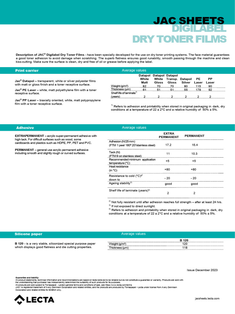 DsJACDigilabelDryTonerFilms en | PDF