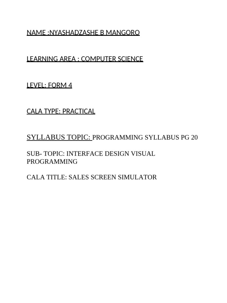 COMPS CALA COMPONENT D Midget | PDF