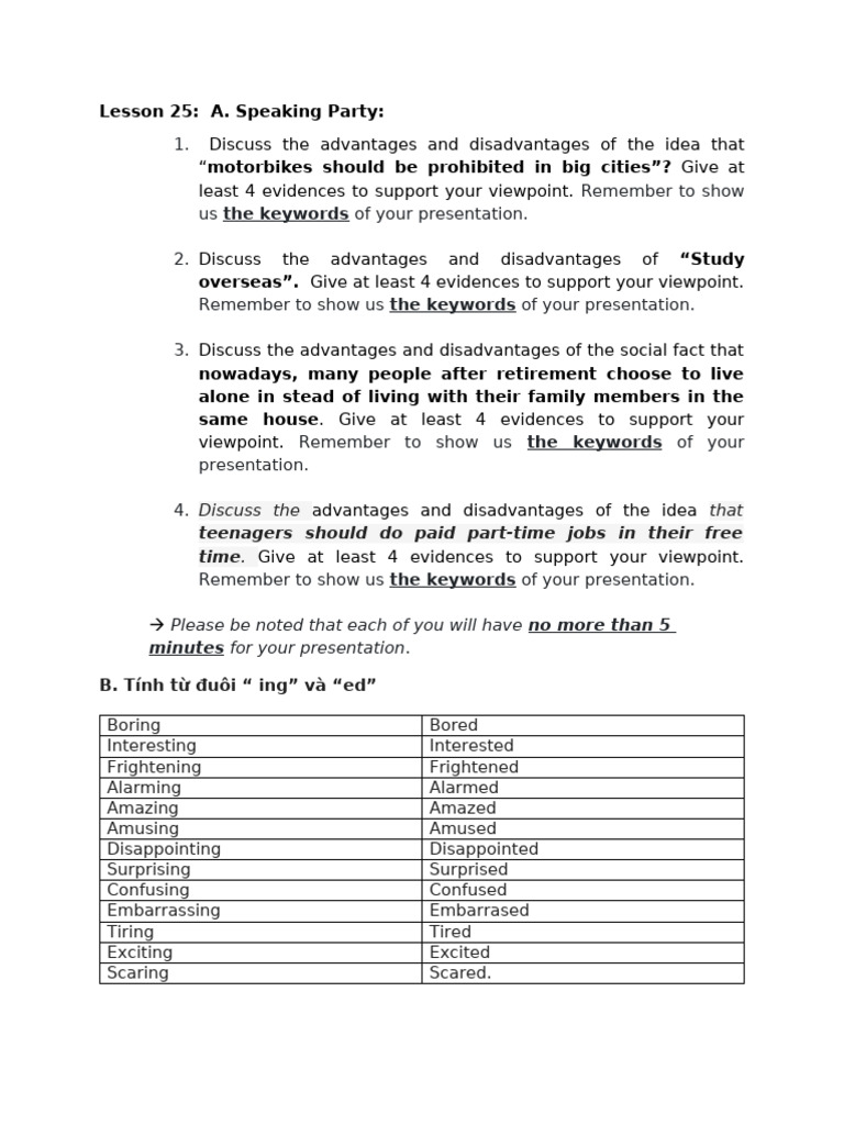 Lesson 25 Speaking Party | PDF
