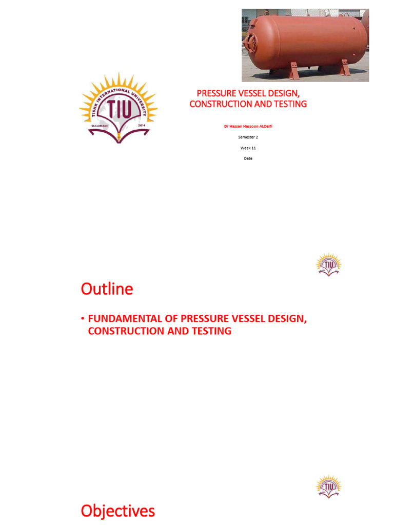Lecture 11 Pressure Vessel | PDF | Mechanical Engineering | Applied And Interdisciplinary Physics