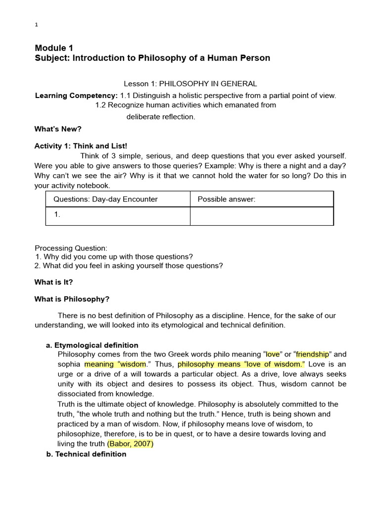 Philosophy Module-1-1 | PDF