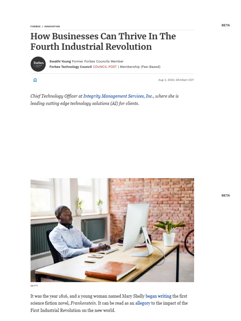 How Businesses Can Thrive In The Fourth Industrial Revolution | PDF