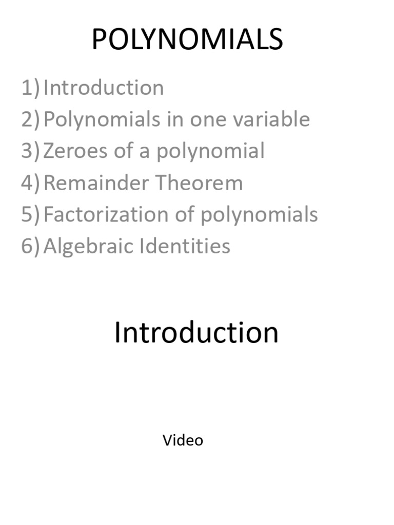 Polynomials 9 | PDF
