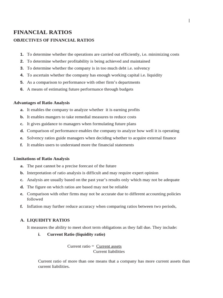 Financial Ratios | PDF