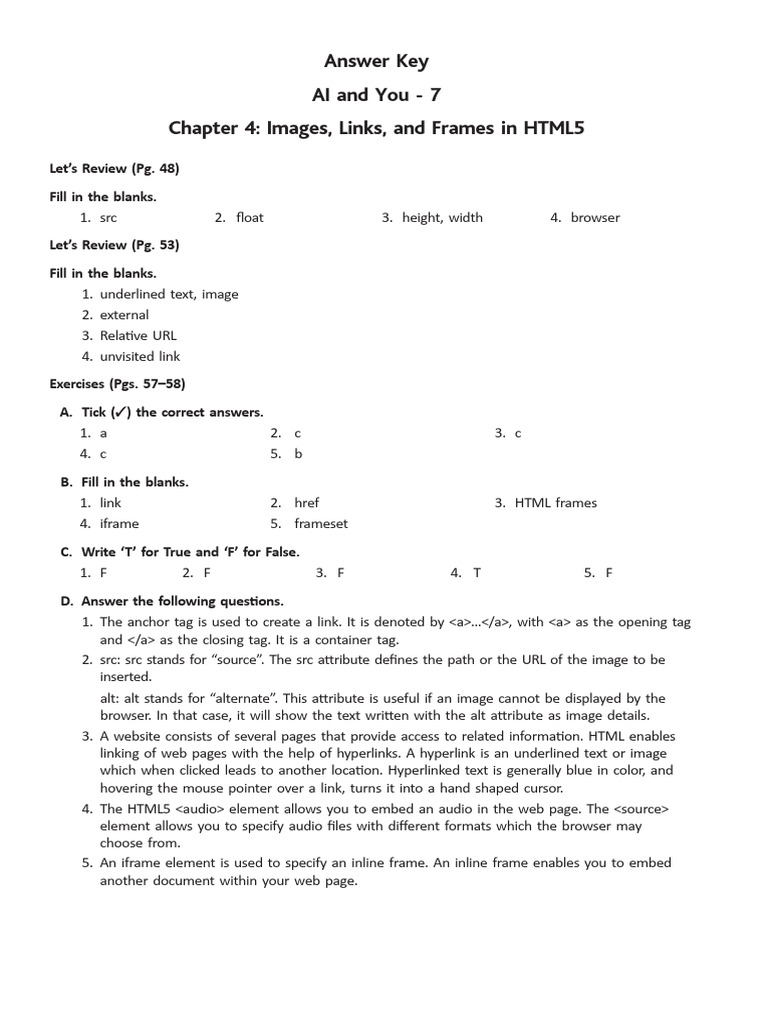 Chapter 4 - Images - Links - and Frames in HTML5 - Ic166214 | PDF