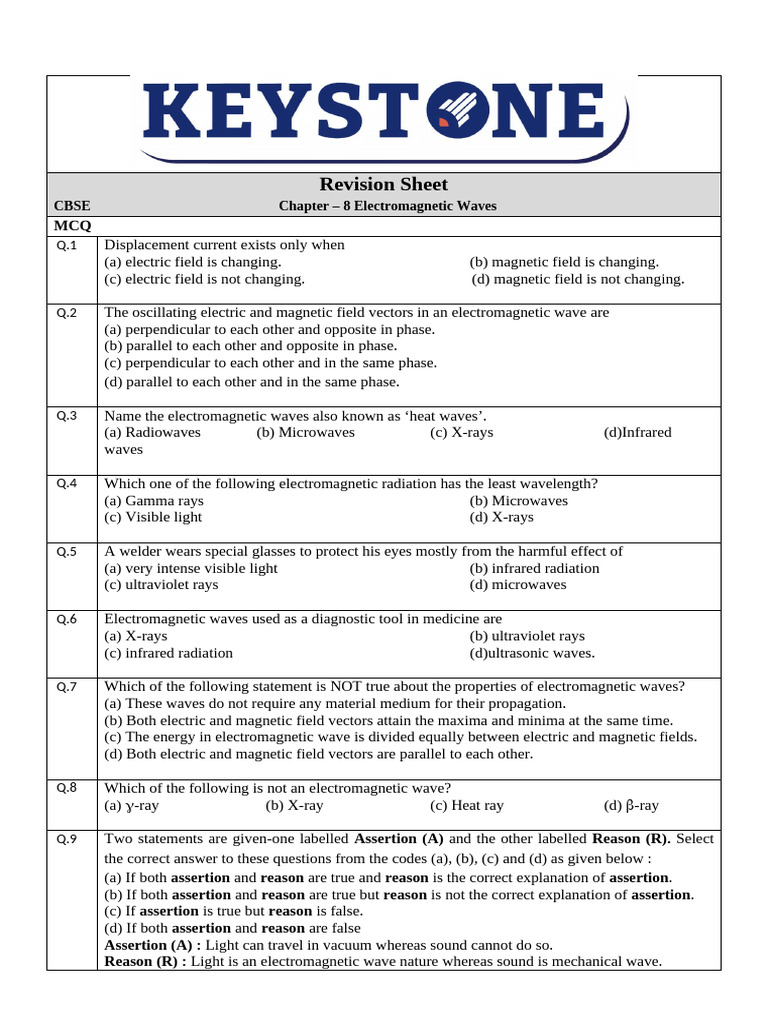 Revision Sheet 8 | PDF