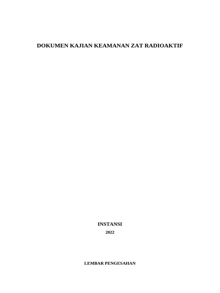 Dokumen Kajian Keamanan Zat Radioaktif Draft All | PDF