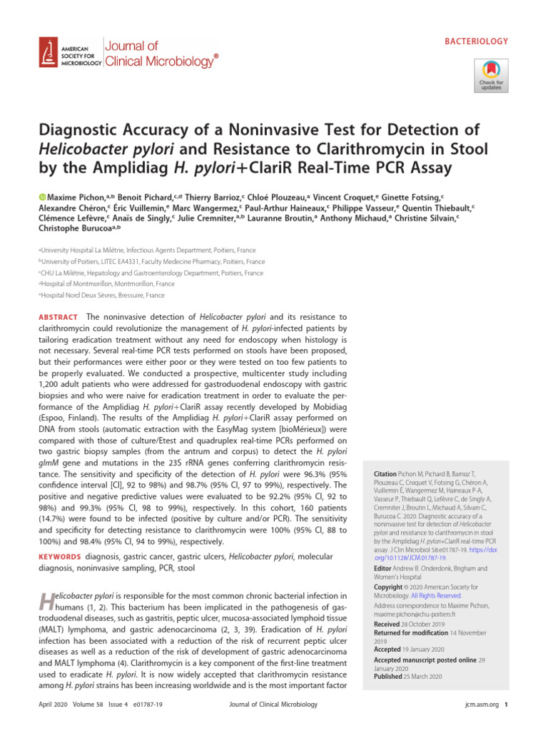 Pichon Et Al 2020 Diagnostic Accuracy of A Noninvasive Test For ...