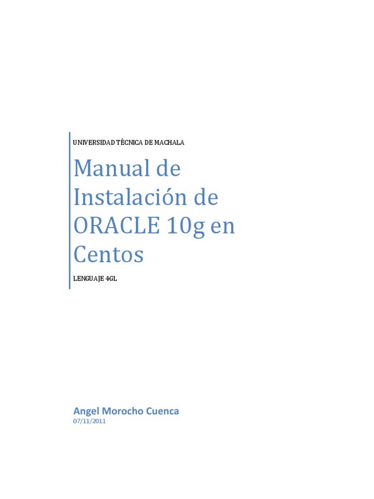 Tutorial Oracle Install Pdf Bases De Datos Memoria De Acceso