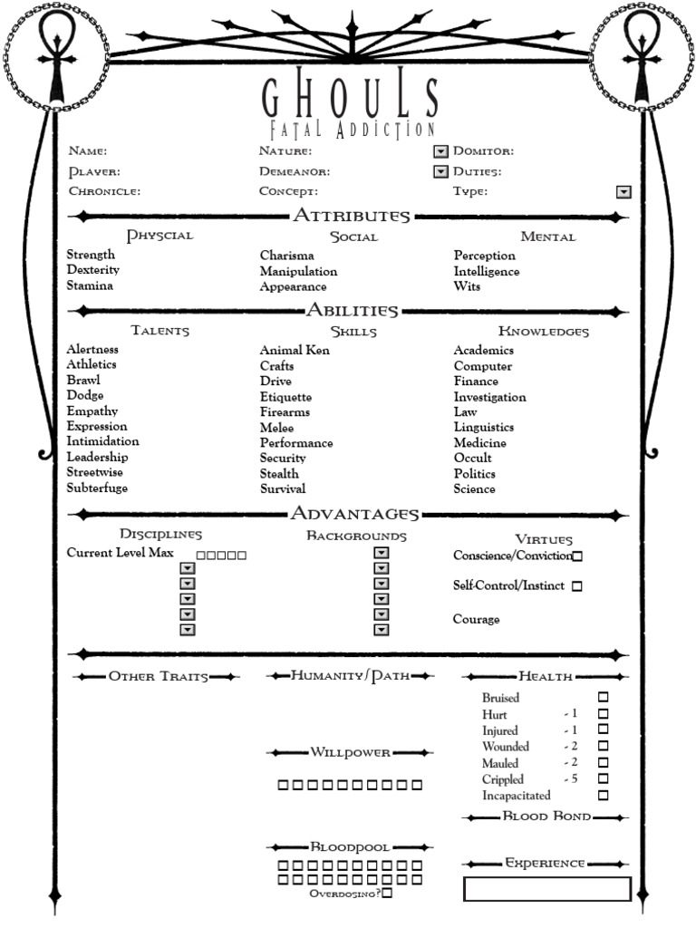 Crossroads Ghoul Sheet | PDF
