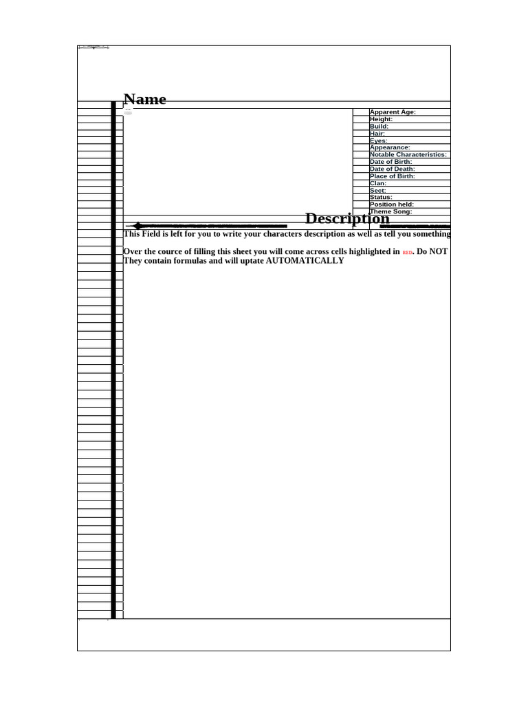 V20 Sheet Template | PDF
