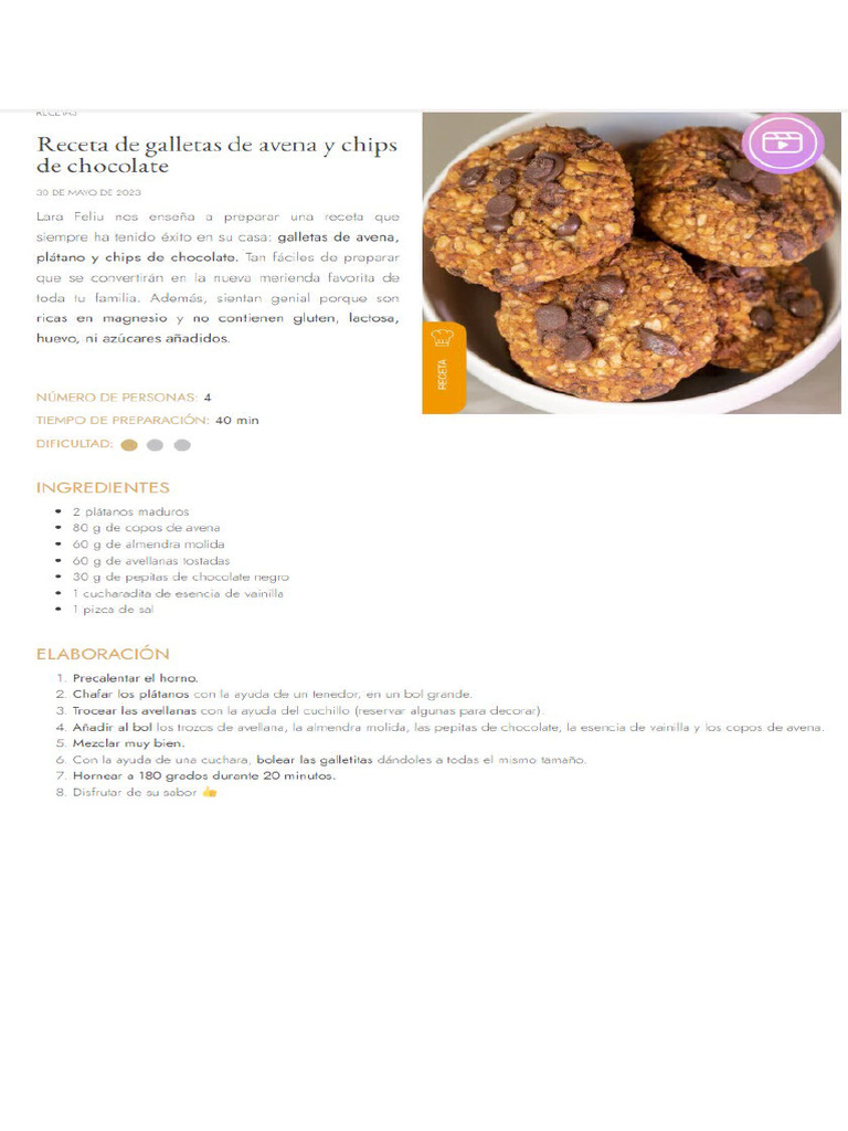 galletas de avena y choco- antiinflamatoria | PDF