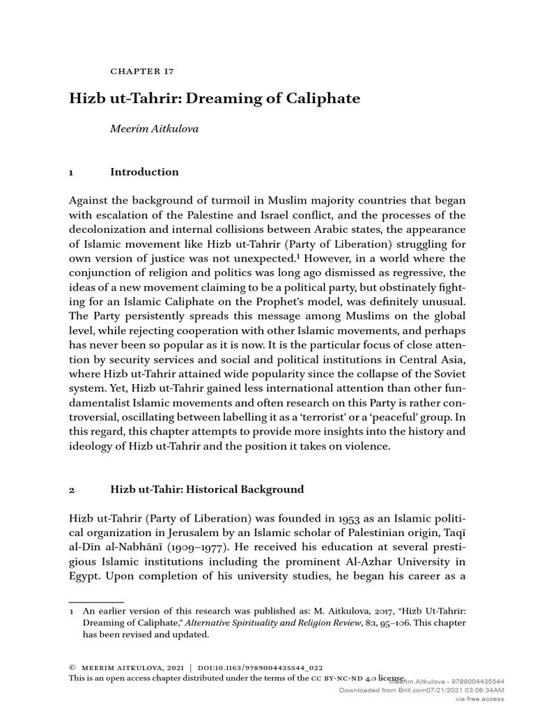 (9789004425255 - Handbook of Islamic Sects and Movements) Chapter 17 ...