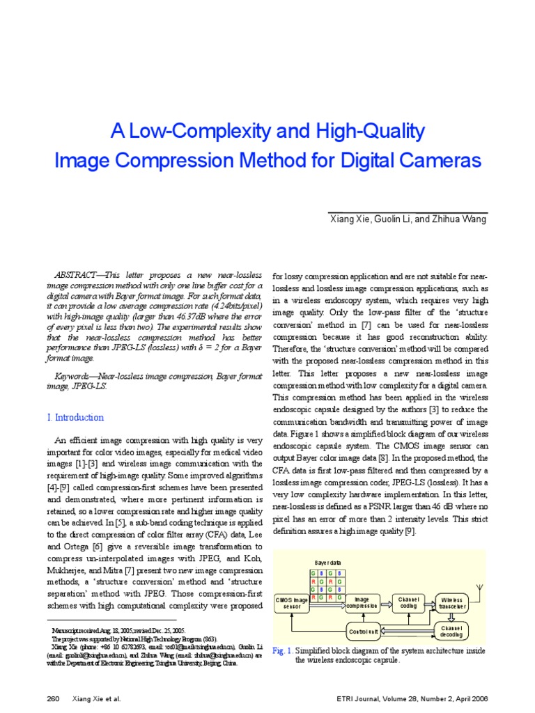 A Low-Complexity and High-Quality Image Compression Method For Digital ...