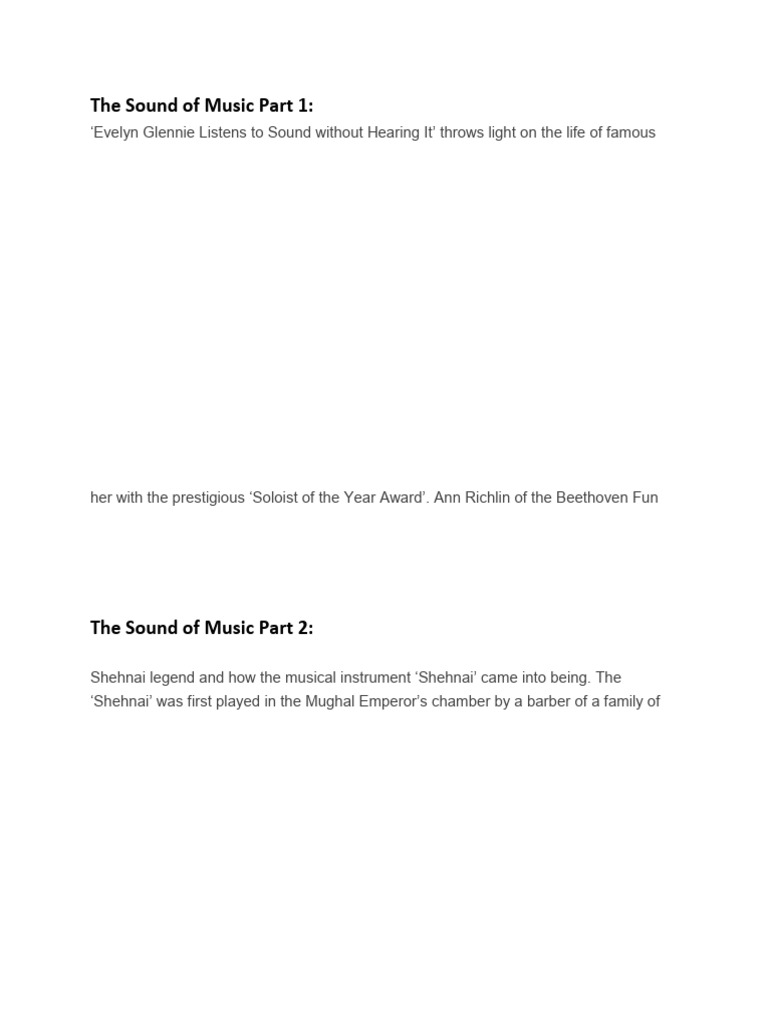 The Sound of Music Summary K | PDF