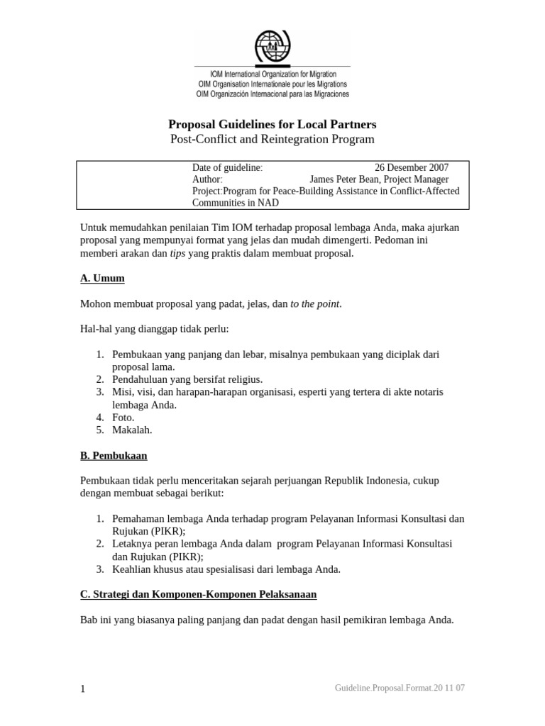 Local Partner Proposal Guidelines | PDF | Finance & Money Management