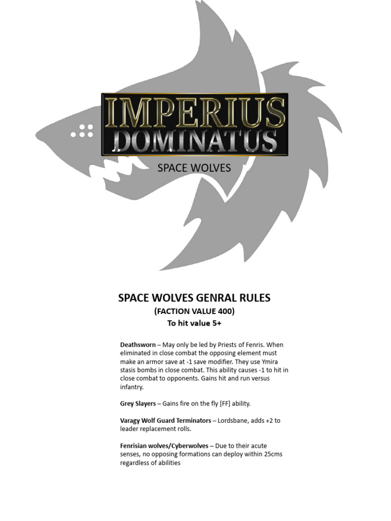 Legiones Astartes Space Wolves Legion v1.1 | PDF