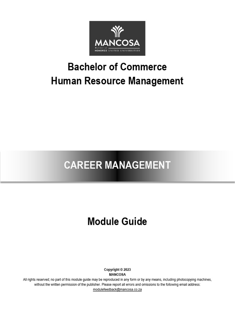 BCOM HRM - Career Management | PDF