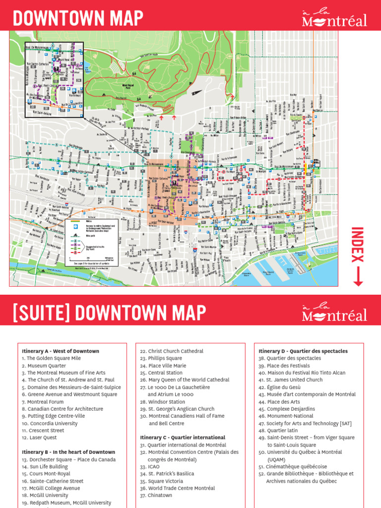Montreal Downtown Tourist Map | PDF | Montreal