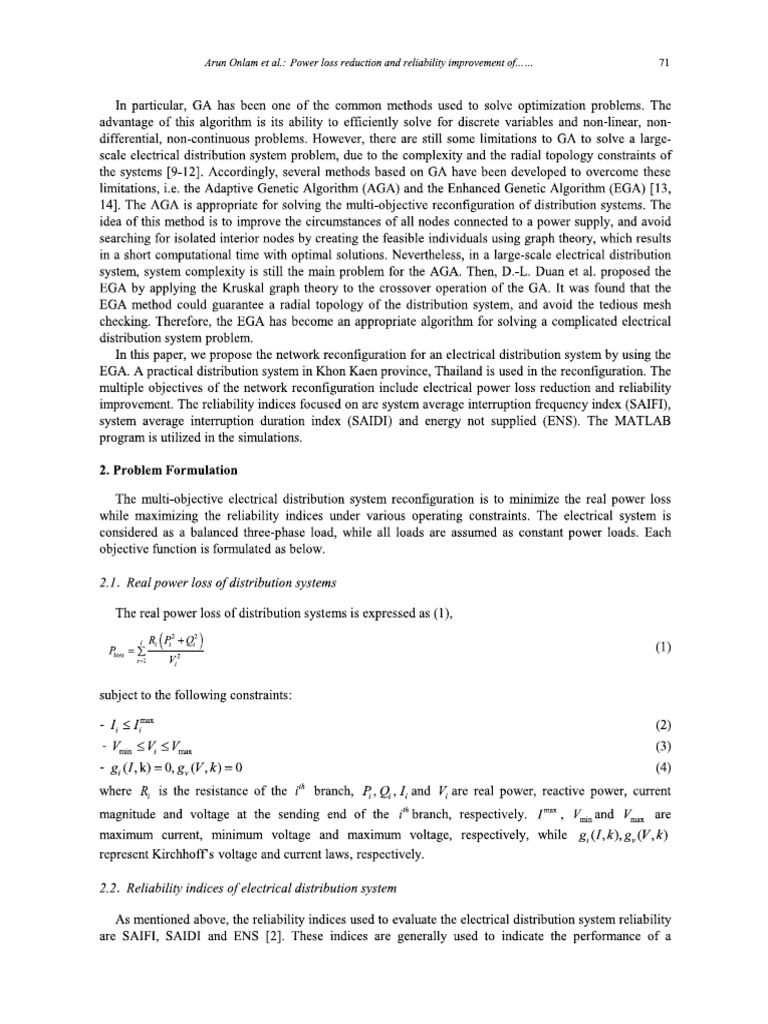 Power Loss Reduction and Reliability Improvement o | PDF