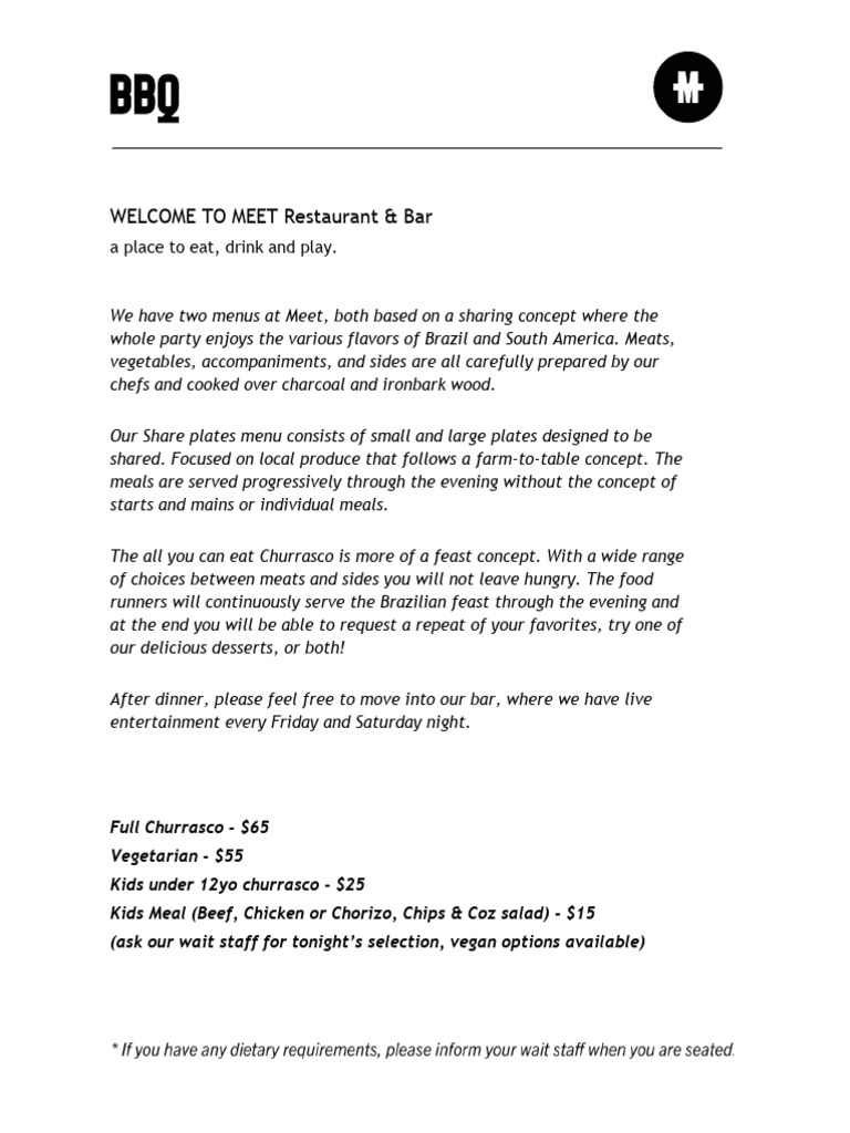 Meet Menu | PDF