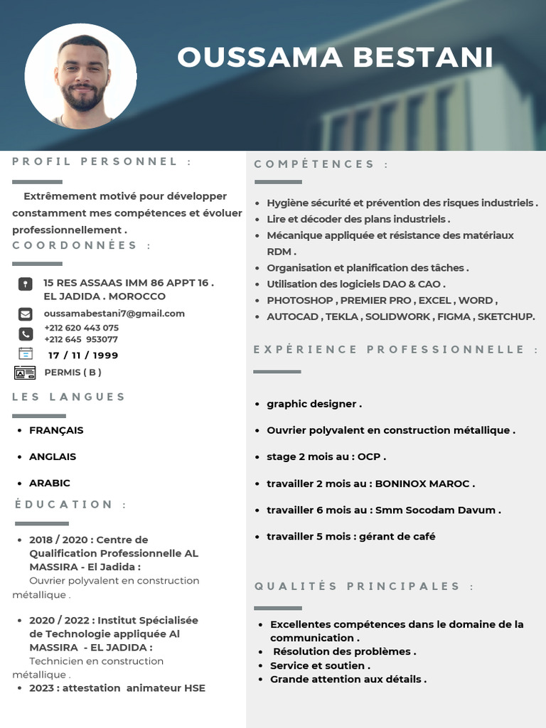 CV OUSSAMA BESTANI | PDF