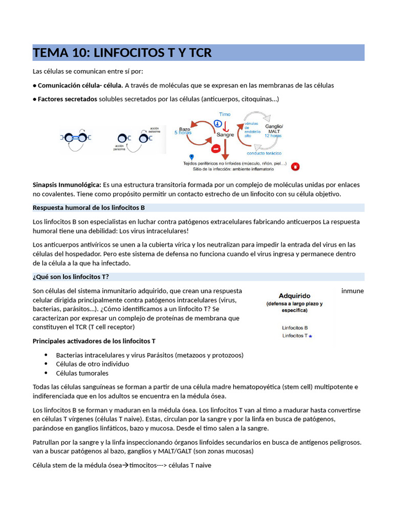 Tema 10 Inmuno | PDF