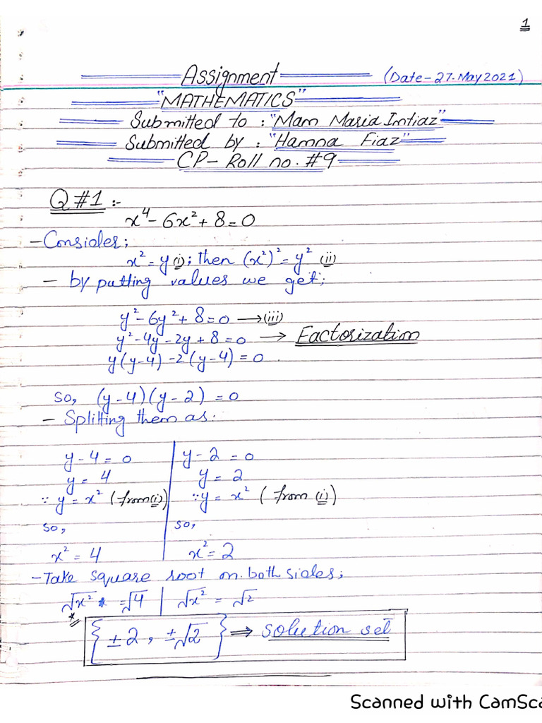 Math Assignment 1 Pdf