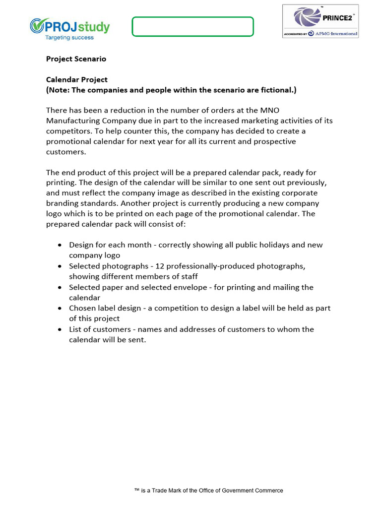Calendar Project Case Study 1 | PDF