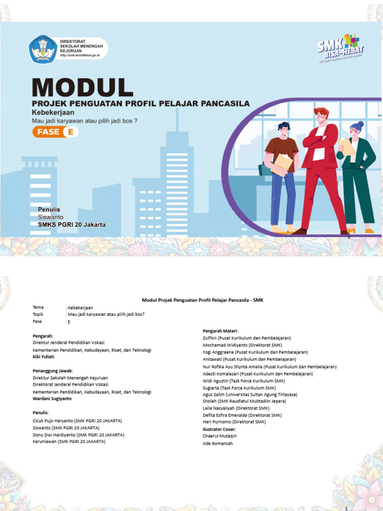 Modul Projek - Mau Jadi Karyawan Atau Pilih Jadi Bos - Fase E | PDF