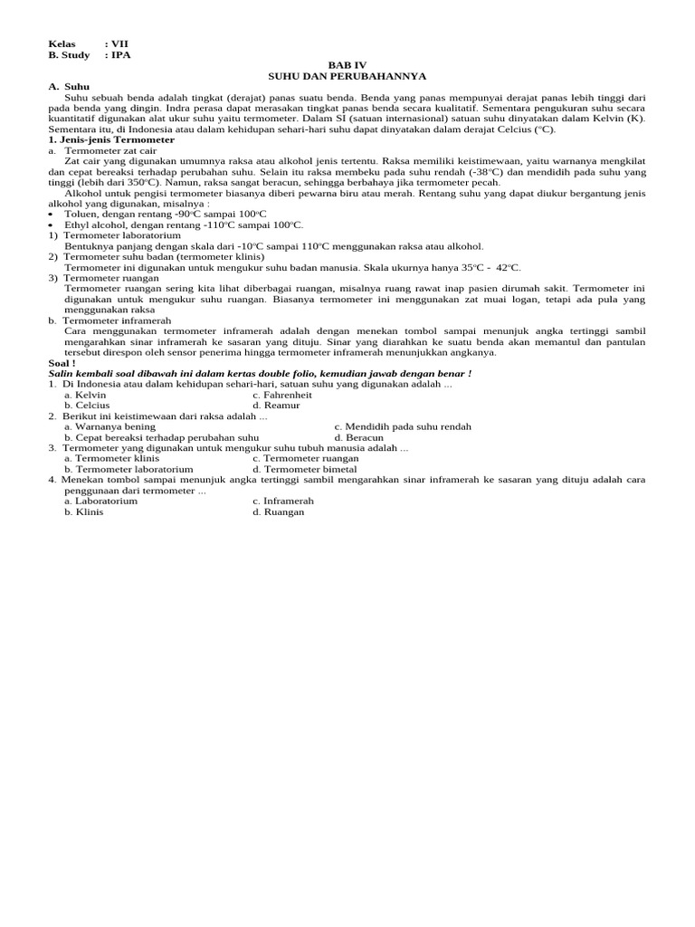 Materi 13 IPA kelas 7 | PDF