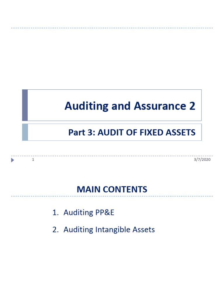 AA2 - Part 3 - Audit of Fixed Assets | PDF