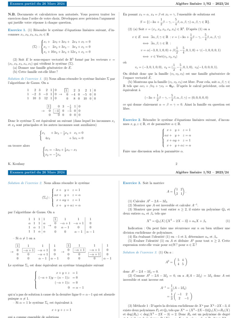 Examen Partiel 23 24 Corrige 2 | PDF