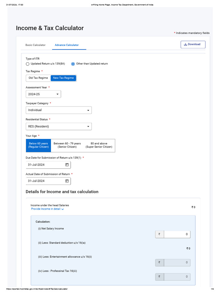 Tax Calculator-New Tax Regime | PDF