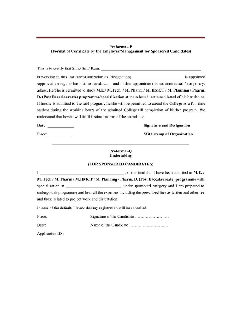 Proforma PandQ | PDF