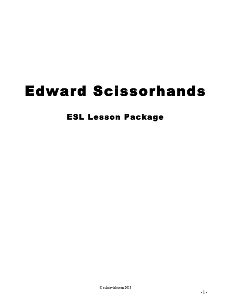 edward-scissorhands-esl-lesson-package-eslmovielesson | PDF