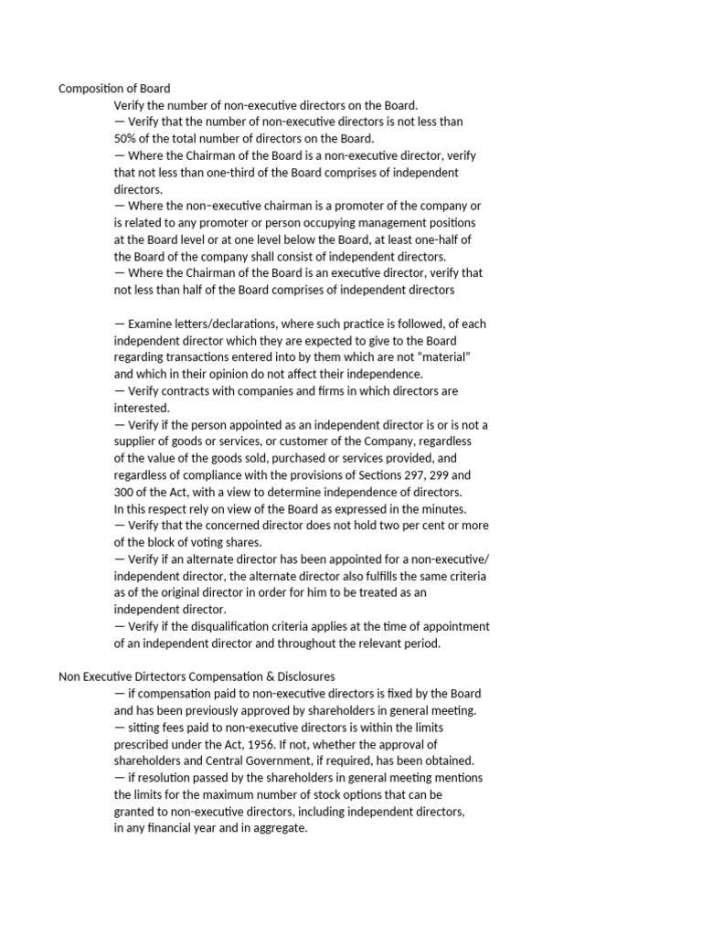 Corporate Governance Checklist | PDF