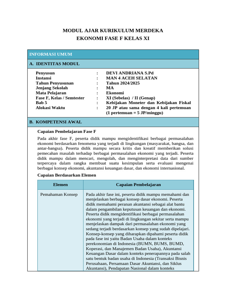 Modul Ajar BAB 5 | PDF