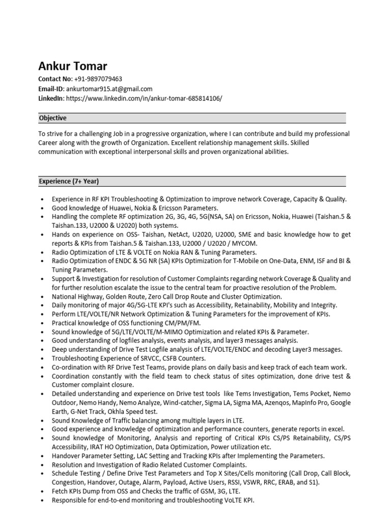 Ankur Tomar CV - Updated-24.0 | PDF | Mobile Technology | Computing