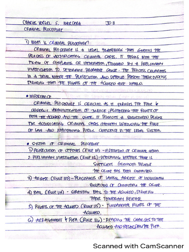 CRIMINAL PROCEDURE - CHARLES VERGEL MARCERA | PDF