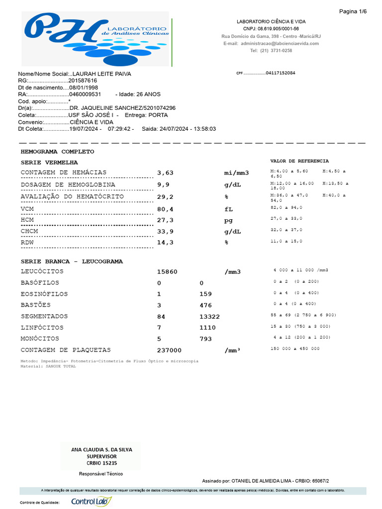 Resultado de Exames. | PDF