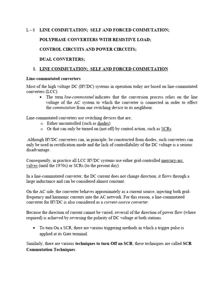 L_-_8_LINE_COMMUTATION__Self_and_Forced_Commutation_ | PDF