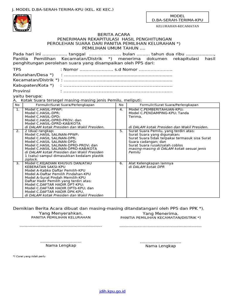 Ba Serah Terima | PDF