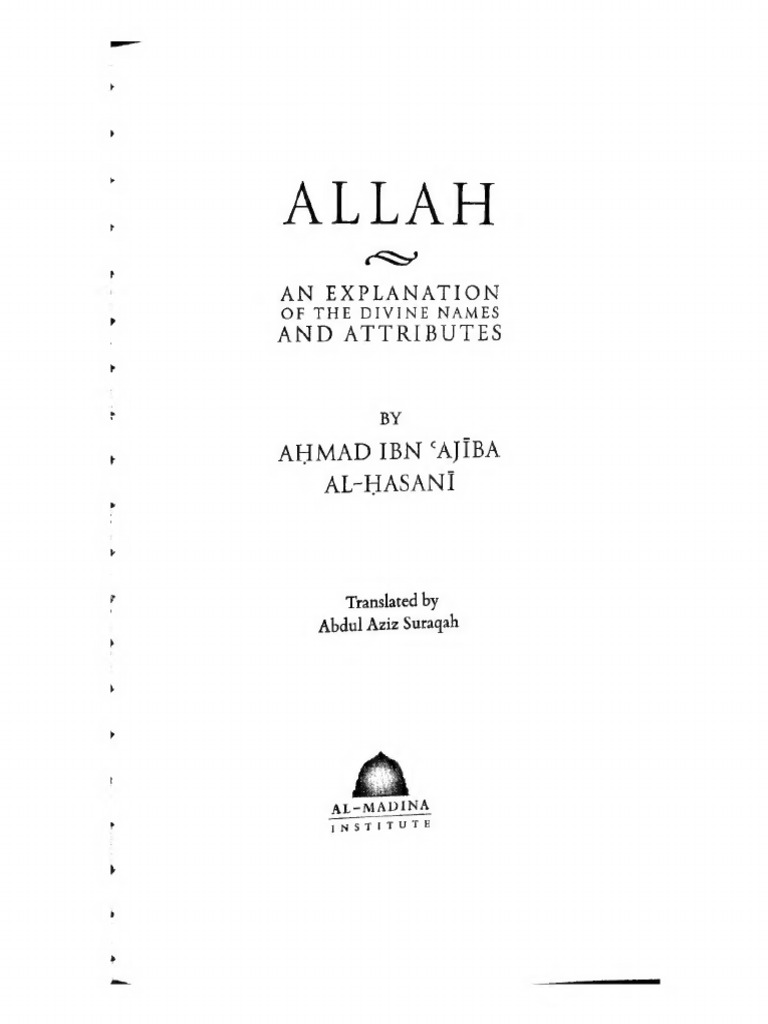 Allah and The Explanation of Divine Names and Attributes | PDF | God In ...