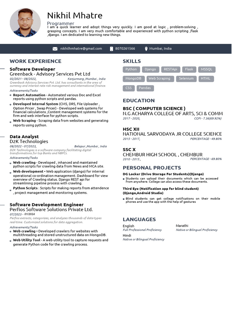 Nikhil Resume Jan 24 | PDF