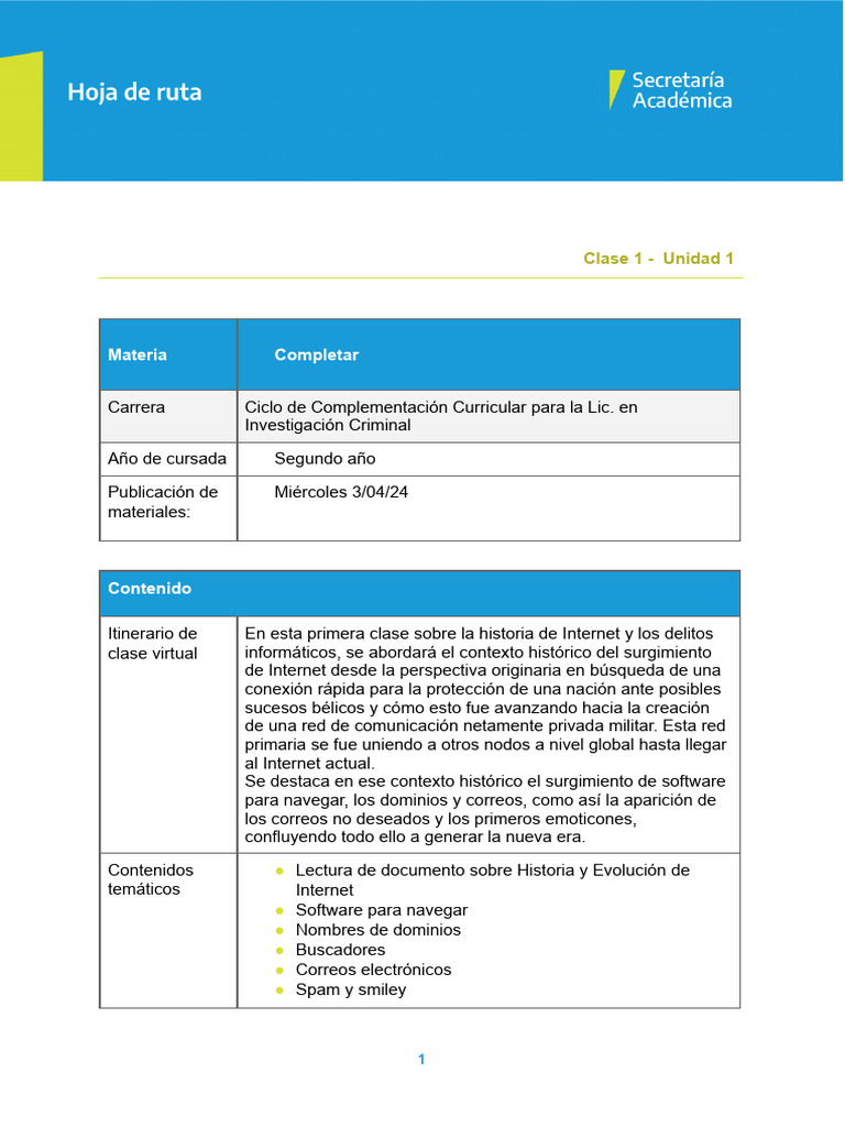 CCC INVEST CRIM - 2DO - CIBERCRIMEN E INVESTIGACION CRIMINAL - H Ruta 1 | PDF