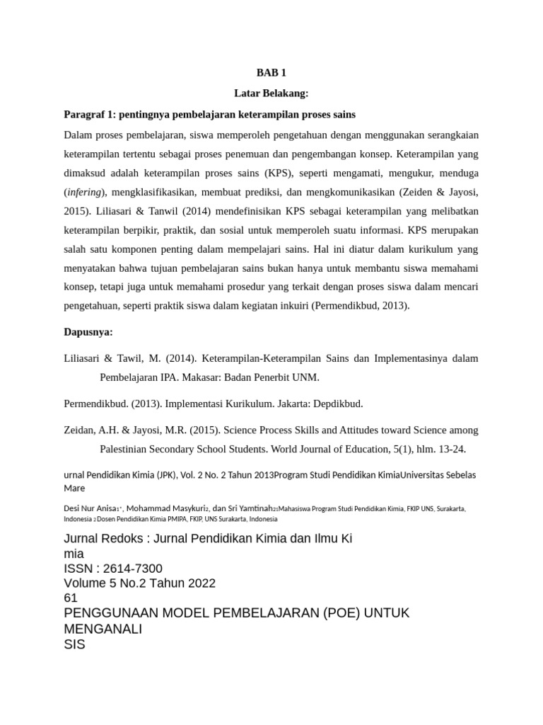 Kerangka BAB 1 Untuk Adel | PDF