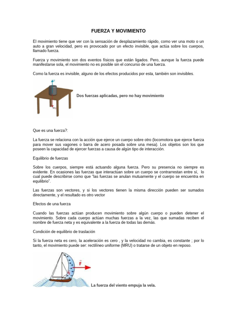 Fuerza y Movimiento | PDF